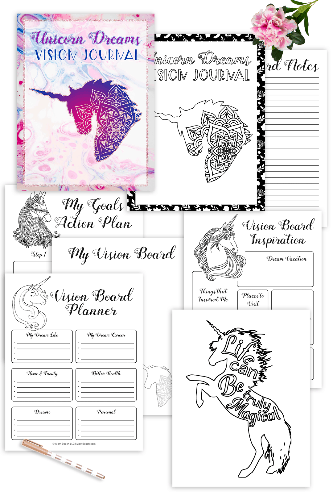 FREE PRINTABLE - Unicorn Dreams Vision Journal
