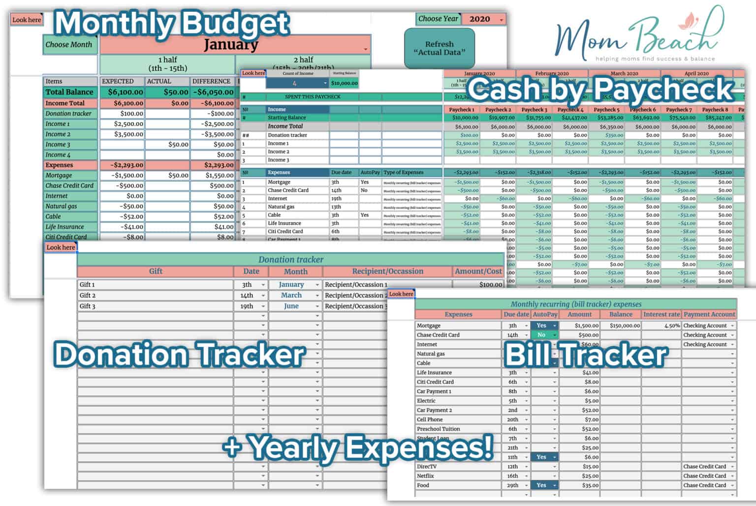 Mom Beach Monthly Budgeting Spreadsheet Offer - Mom Beach