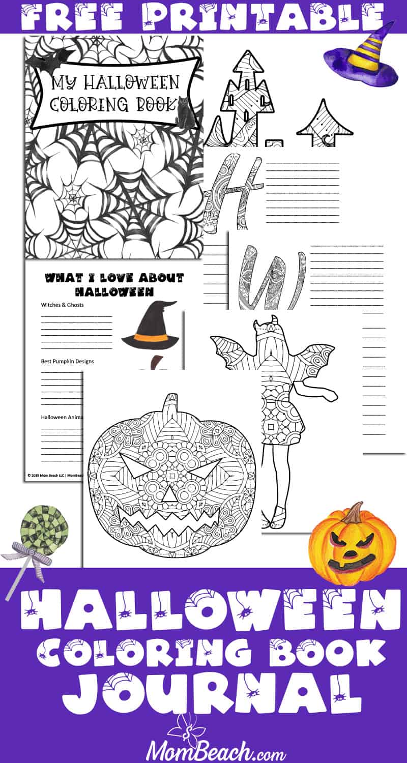 Limited Time Free Printable: Halloween Coloring Book Journal - Mom Beach