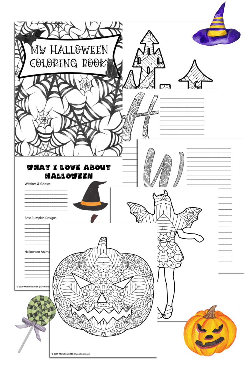 Limited Time Free Printable: Halloween Coloring Book Journal - Mom Beach